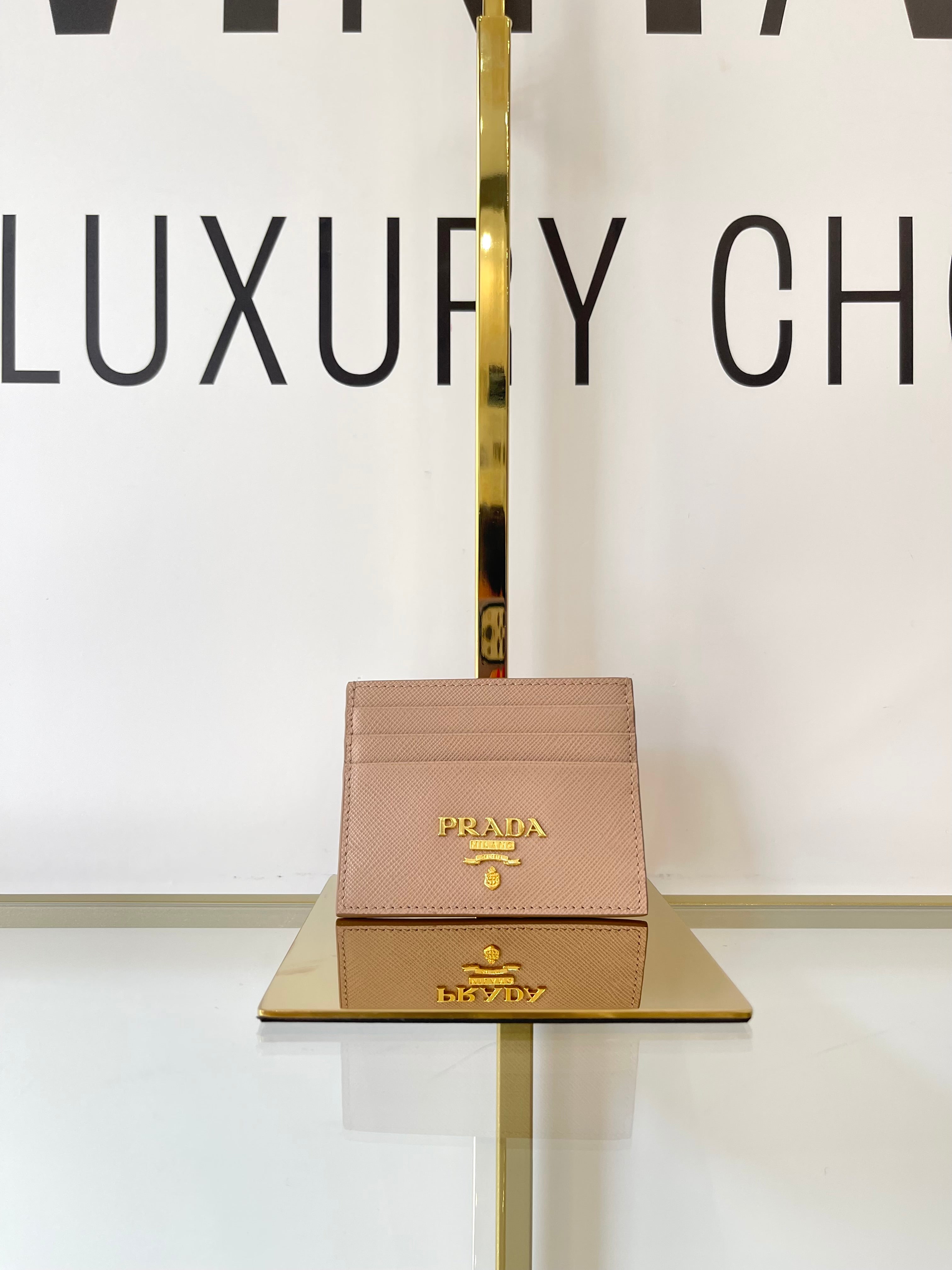 Portacarte in Saffiano Prada cipria – MM Vintage Srls